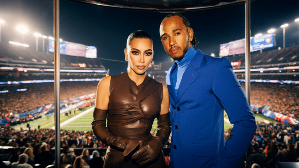 Lewis Hamilton et Kim Kardashian : leur apparition au Super Bowl ...